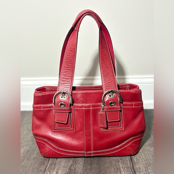 Coach | Bags | Coach Red Leather Soho Tote Bag | Poshmark